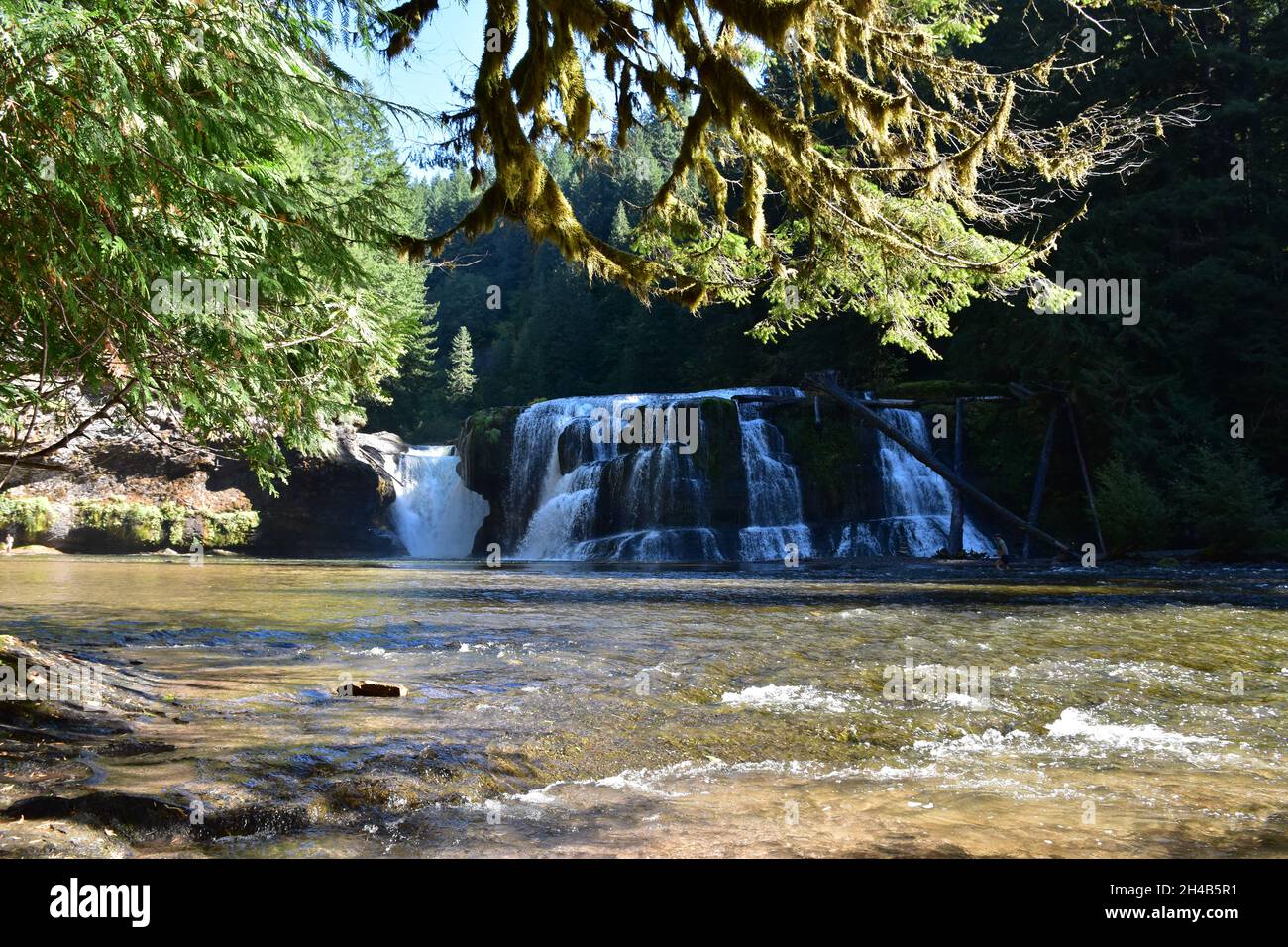 Late summer at the Lower Lewis River Falls, a popular beauty spot for ...