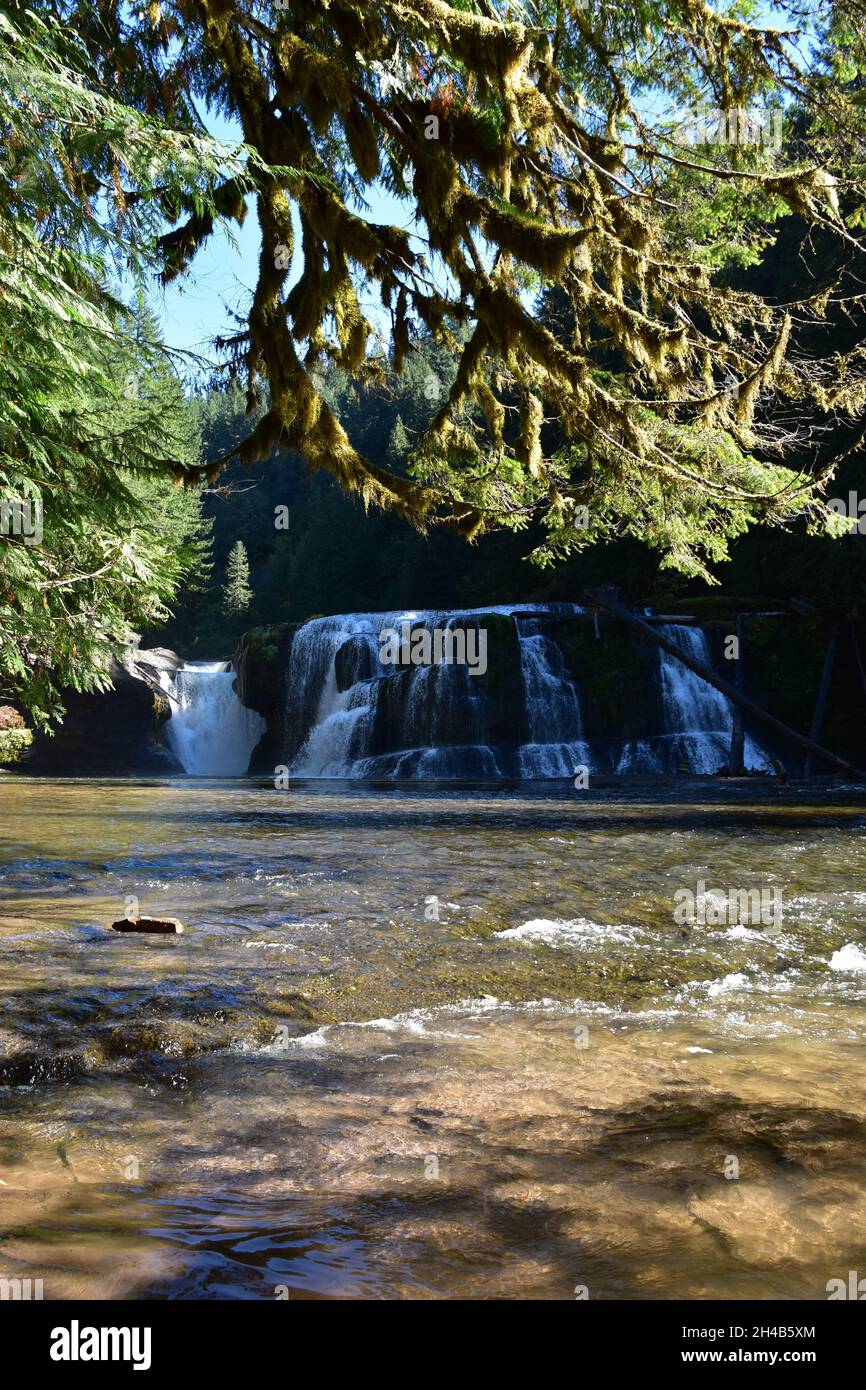 Late summer at the Lower Lewis River Falls, a popular beauty spot for ...