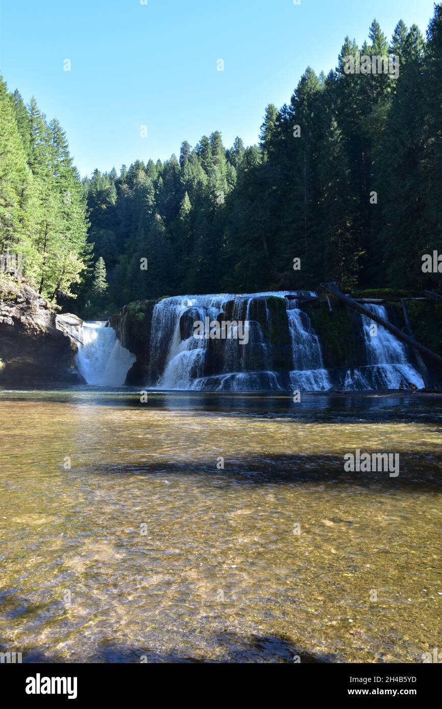 Late summer at the Lower Lewis River Falls, a popular beauty spot for ...