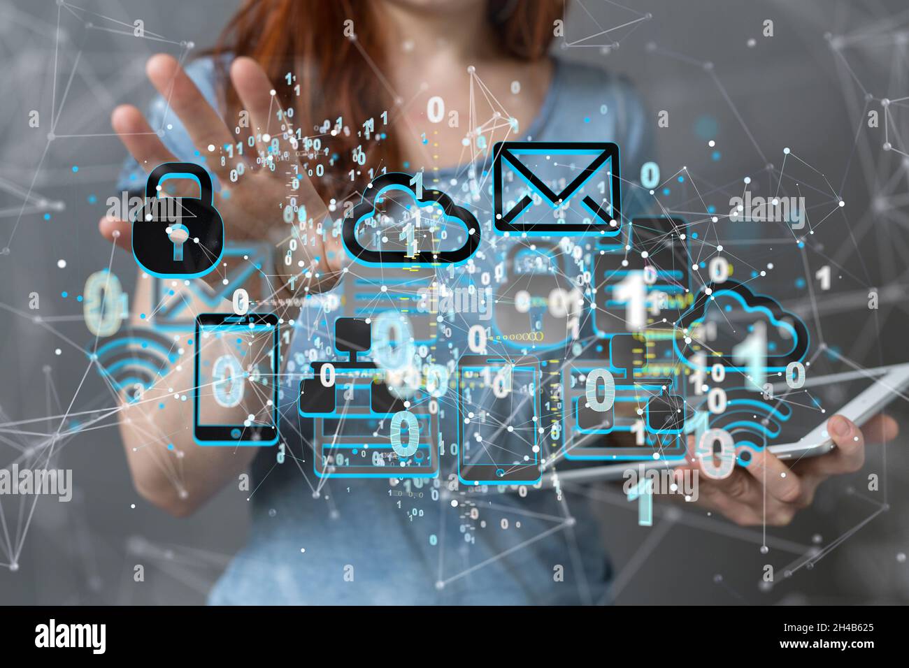 Internet infrastructure concept. Abstract technology background. 3D ...