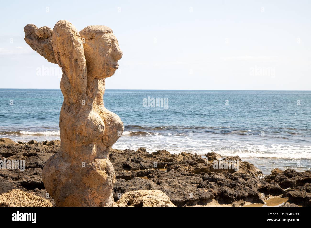 The beautiful beach front on the Island of Majorca in Spain showing the ...