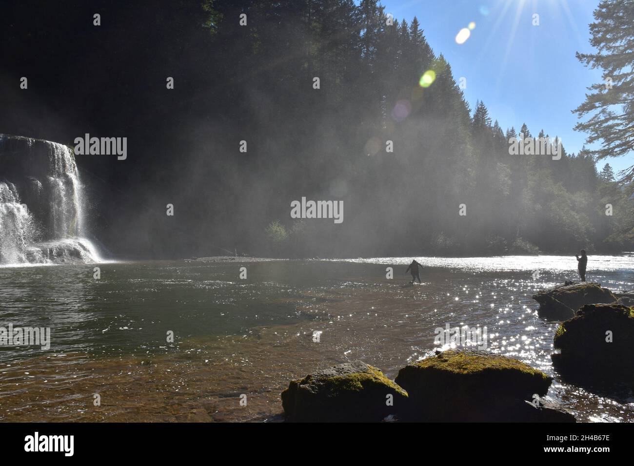 Late summer at the Lower Lewis River Falls, a popular beauty spot for ...