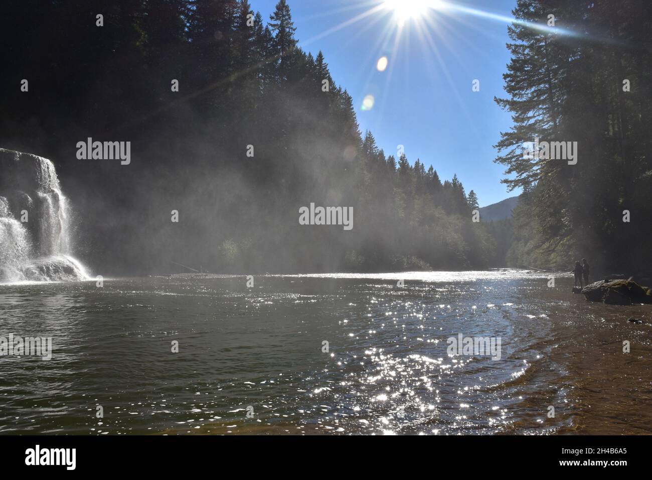 Late summer at the Lower Lewis River Falls, a popular beauty spot for ...