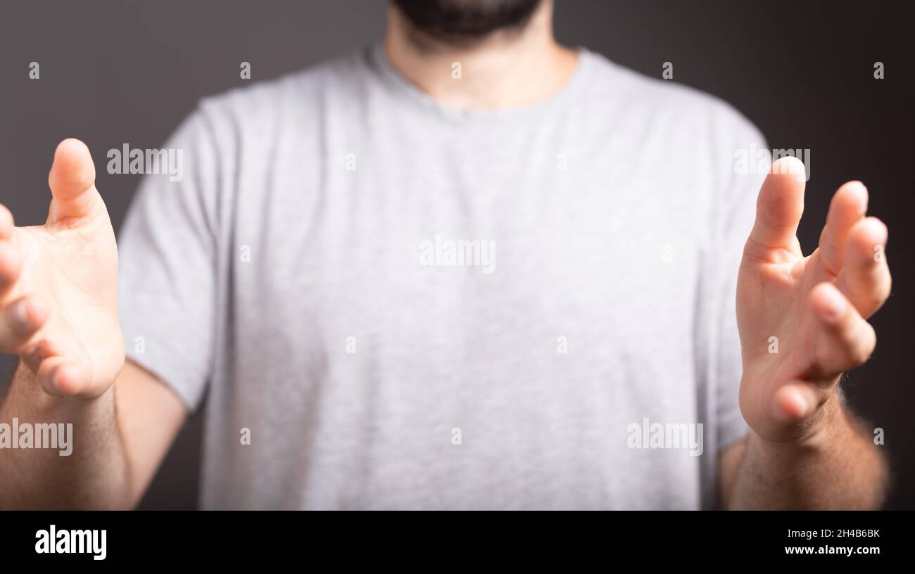 Hand pushing on a touch screen Stock Photo - Alamy