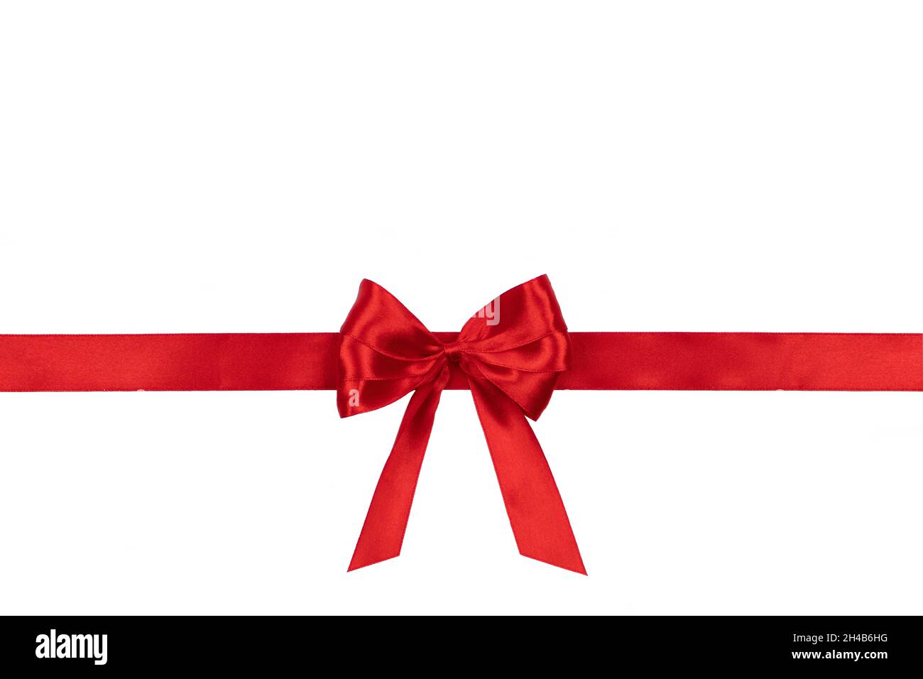 Shiny red silk ribbon isolated on white background. Gift concept Stock ...