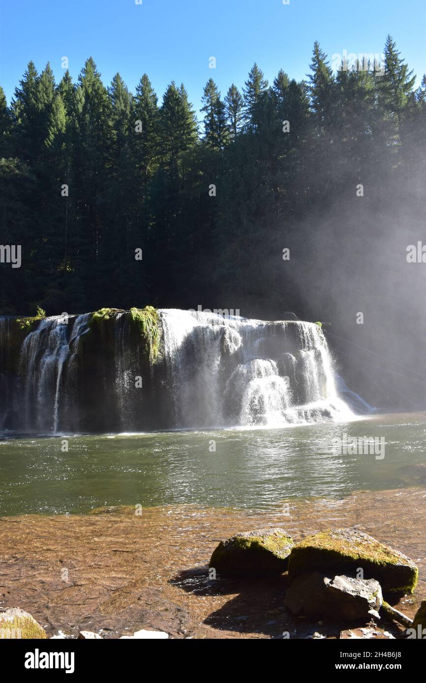 Late summer at the Lower Lewis River Falls, a popular beauty spot for ...