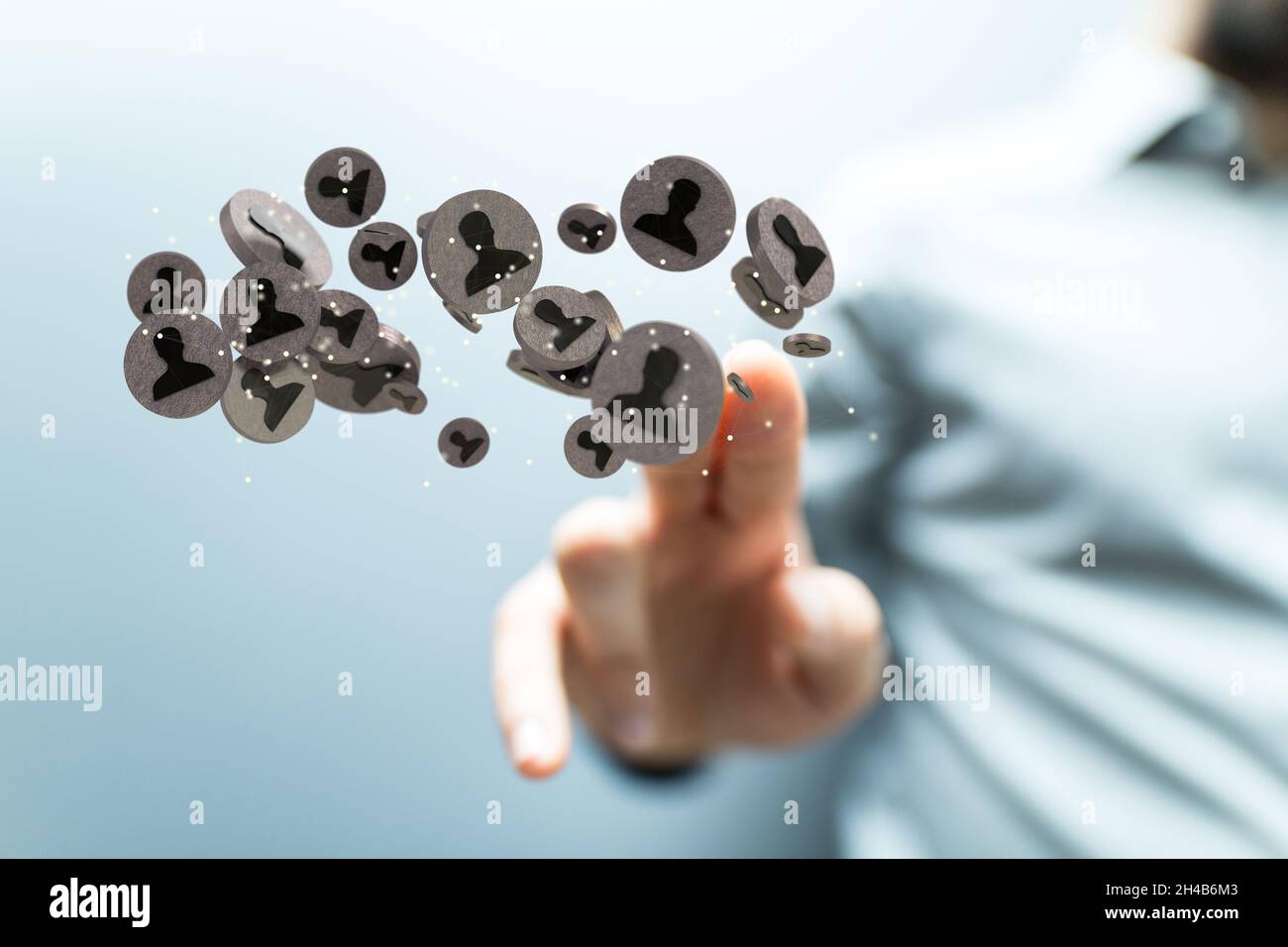 3D render people network structure HR - Human resources management and ...