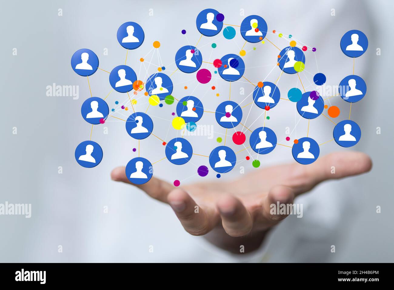 3d rendering Global digital connections with technology in a human hand ...