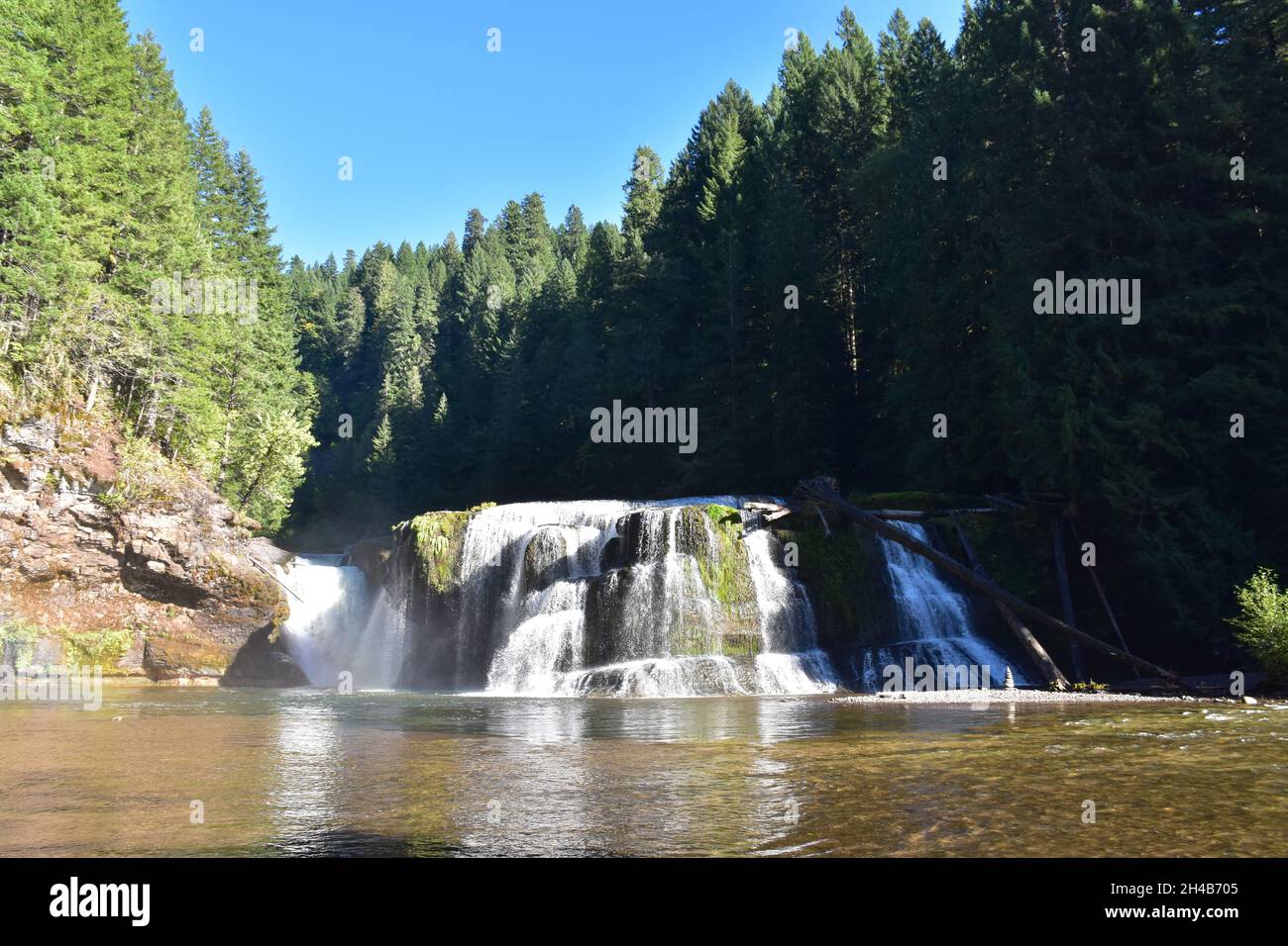 Late summer at the Lower Lewis River Falls, a popular beauty spot for ...