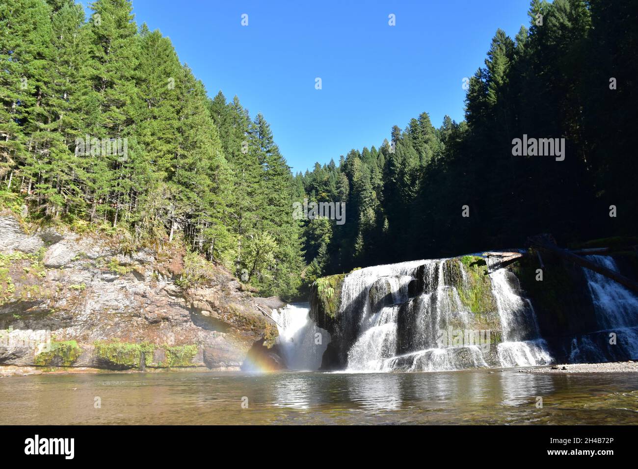 Late summer at the Lower Lewis River Falls, a popular beauty spot for ...