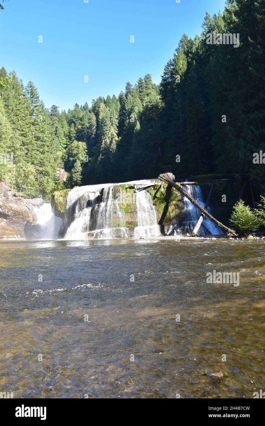Late summer at the Lower Lewis River Falls, a popular beauty spot for ...