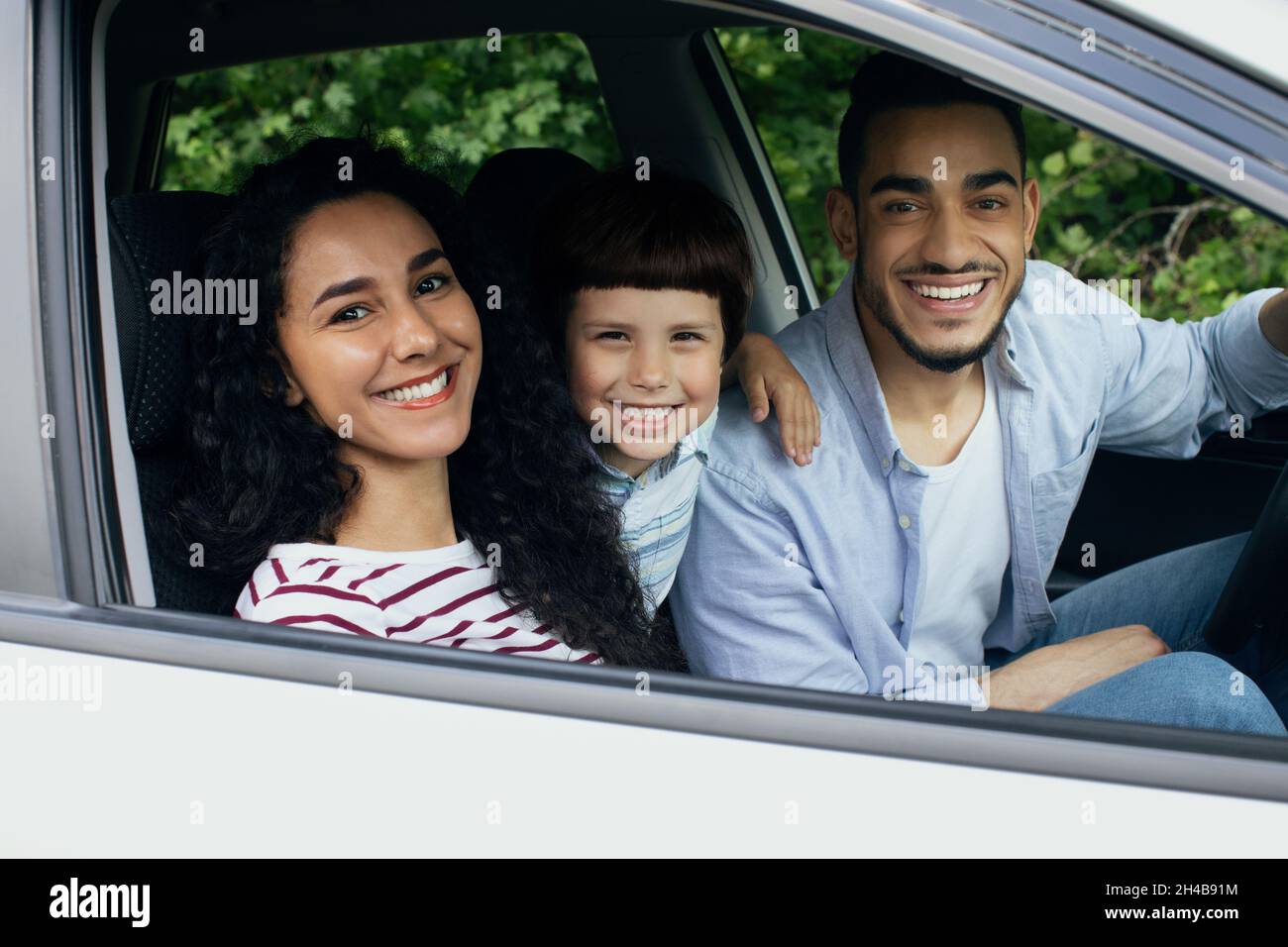 Family Riding In Car
