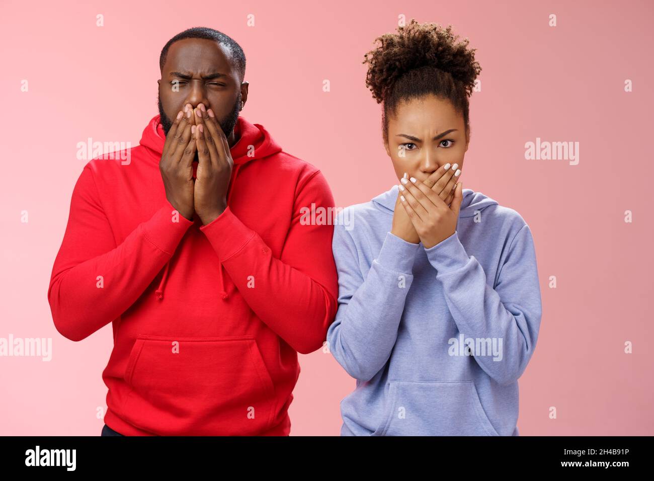 Romantic couple african american boyfriend girlfriend feel sick after ...