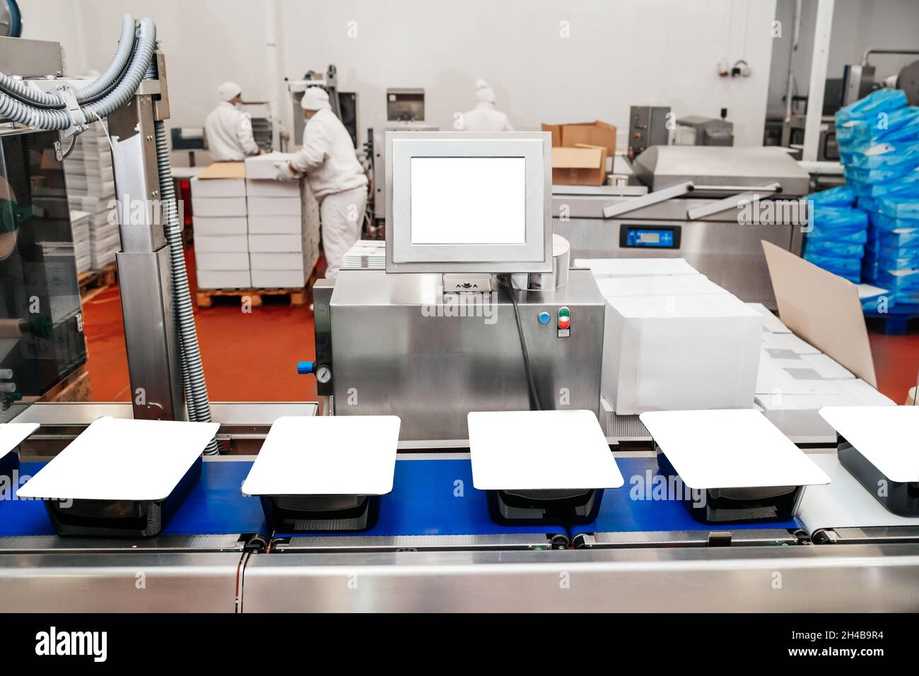 Chicken fillet production line . Factory for the production of food ...