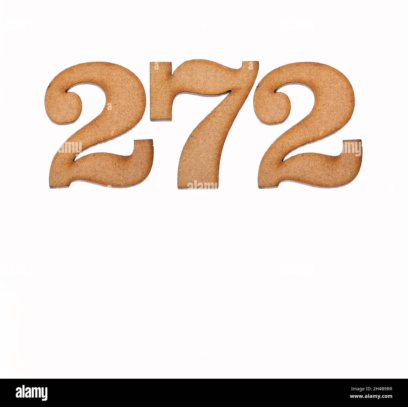 Number 272 in wood, isolated on white background Stock Photo - Alamy