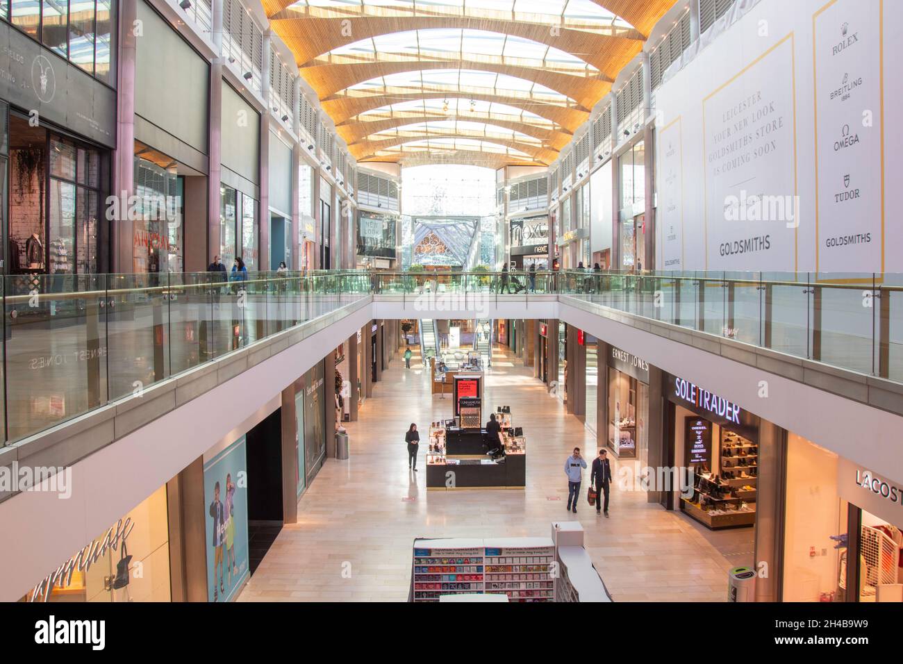 Interior of Highcross Shopping Centre, High Street, City of Leicester ...