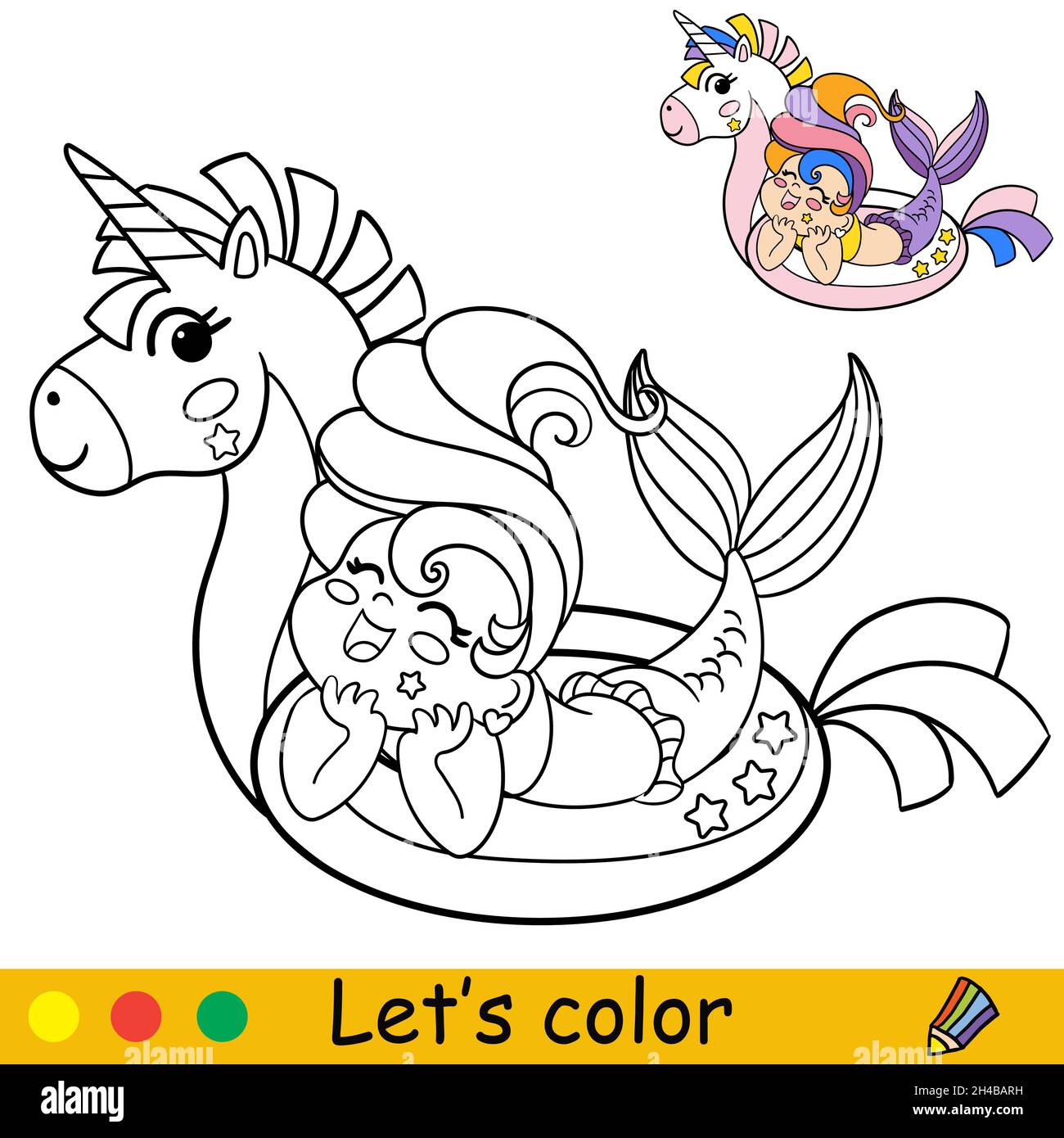 free unicorn mermaid coloring pages