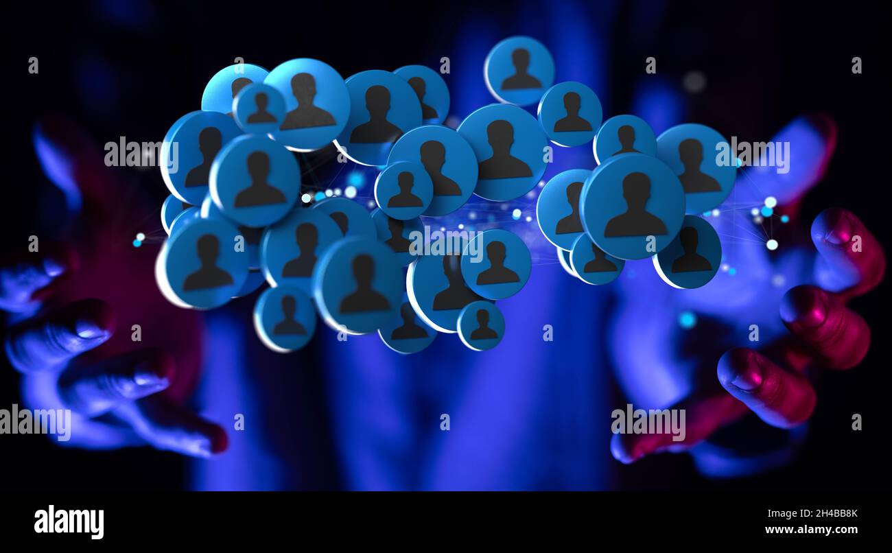 3d rendering HR - Human resources management and recruitment concept ...