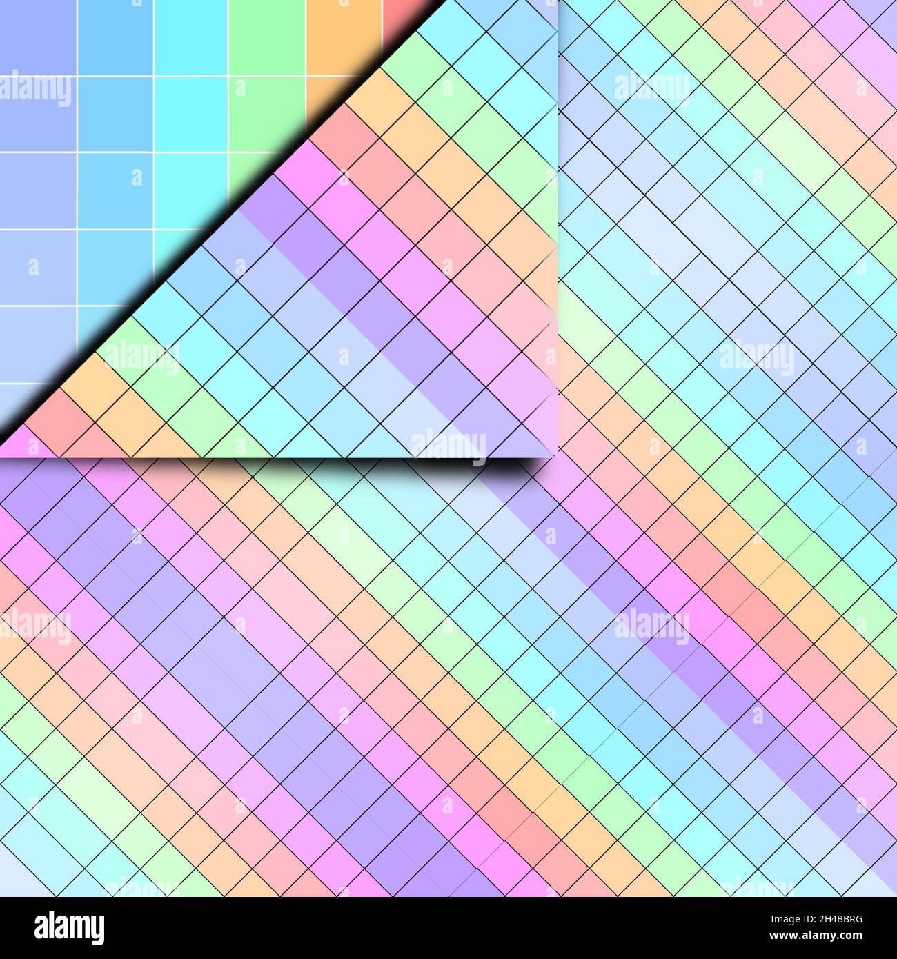 Color palette mosaic grid illustration with a folded corner Stock Photo ...