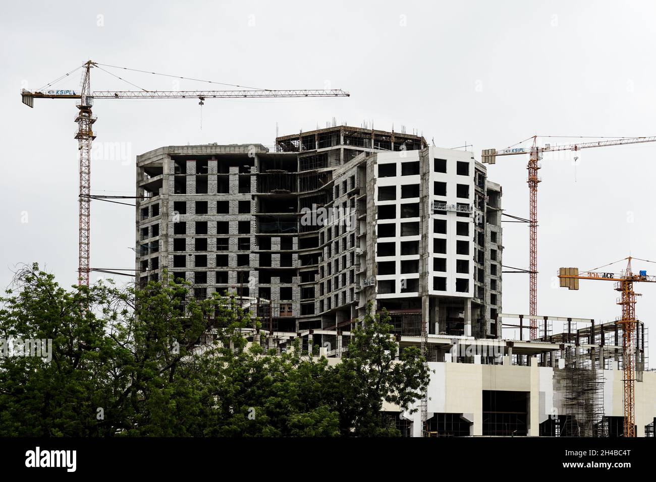 Beautiful image describing the construction process of a building in an ...