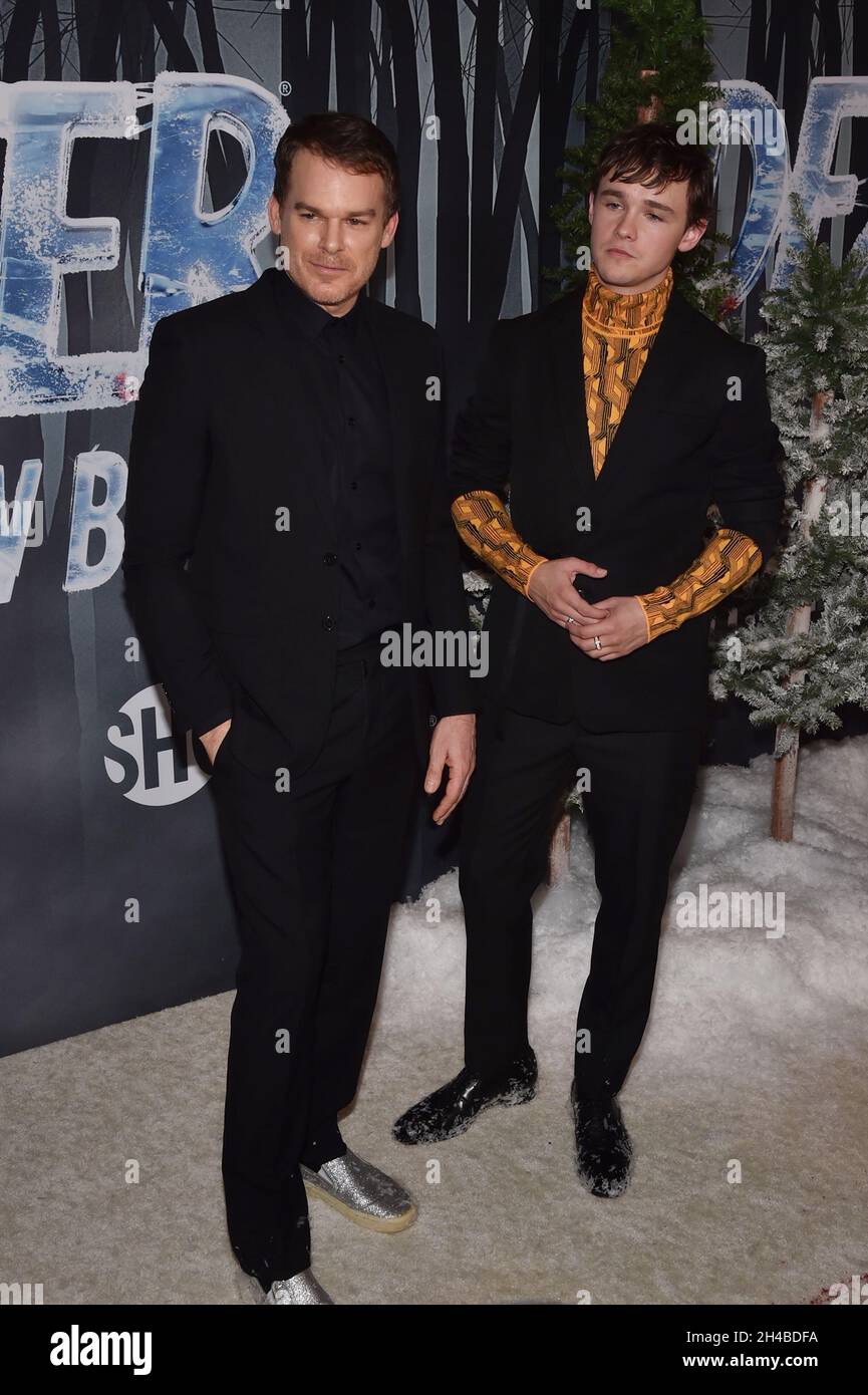 New York, NY, USA. 1st Nov, 2021. Michael C. Hall and Jack Alcott at ...
