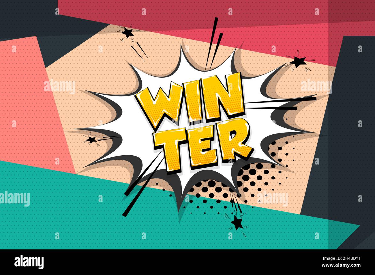 Winter comic text speech bubble pop art Stock Vector Image & Art - Alamy