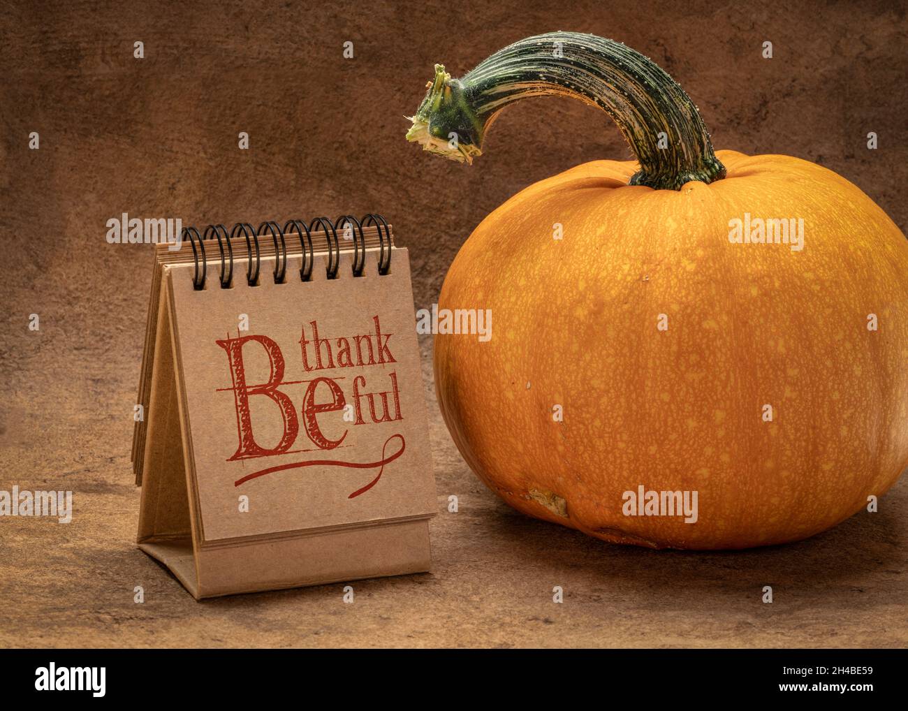 Be thankful - inspirational handwriting in a spiral sketchbook or ...