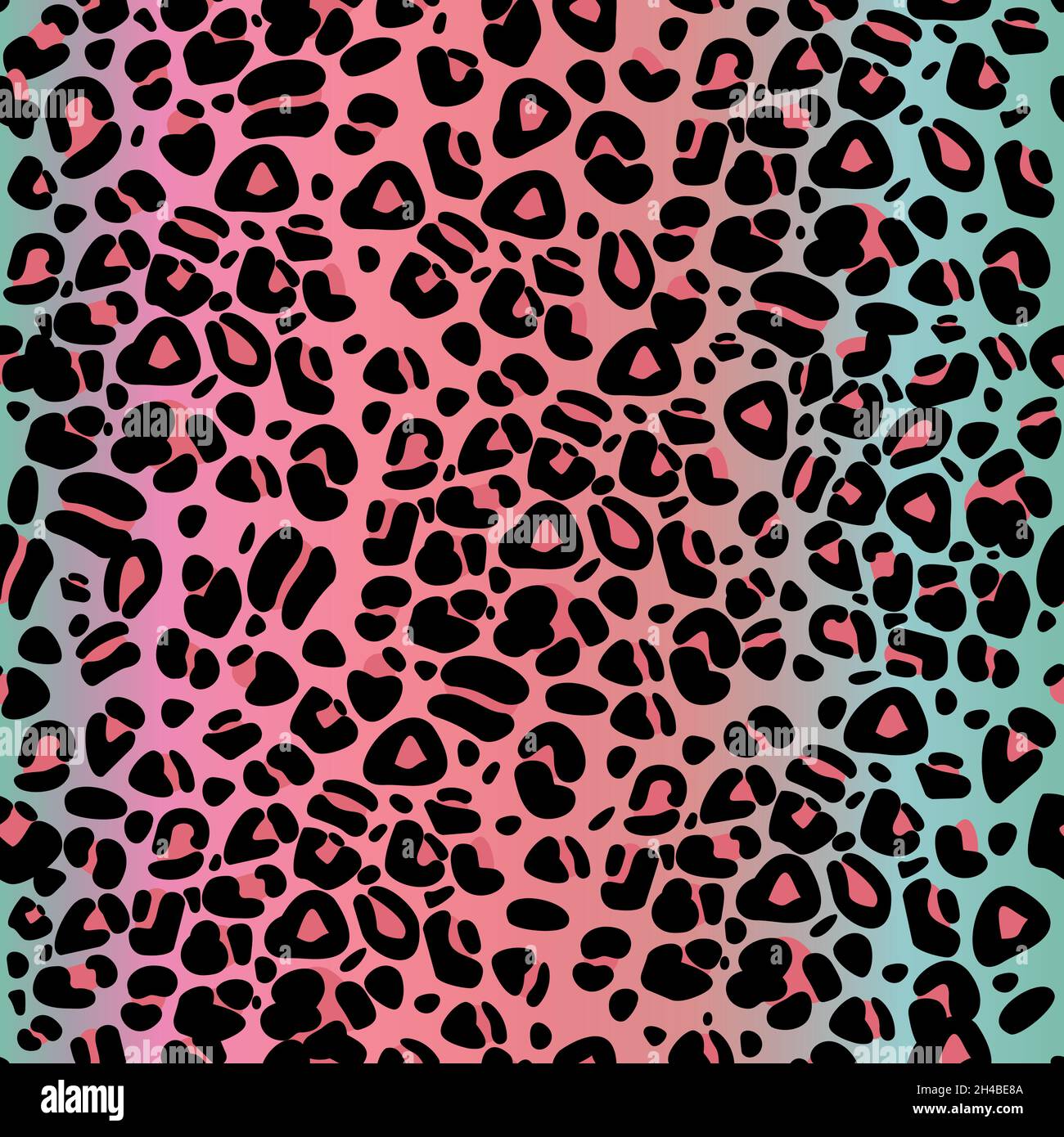 Vector illustration with colorful leopard seamless pattern. Animal ...