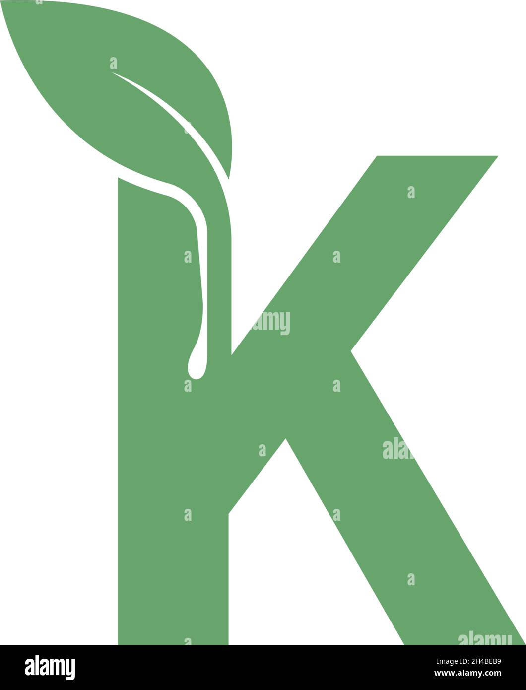 Letter K icon leaf design concept template vector Stock Vector Image ...