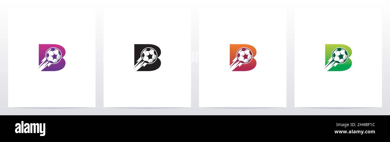 Soccer Ball On Letter Logo Design B Stock Vector Image & Art - Alamy