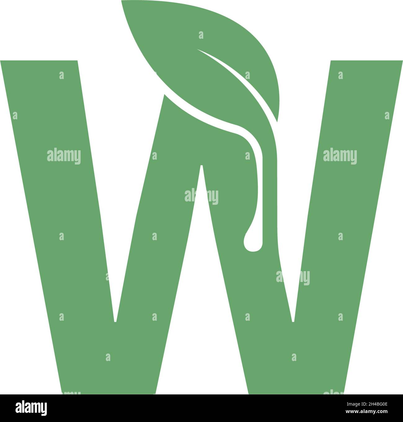 Letter W icon leaf design concept template vector Stock Vector Image ...