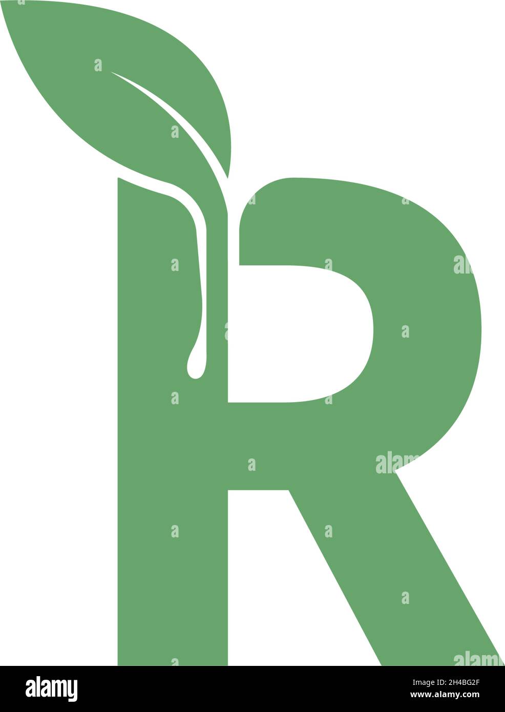 Letter R icon leaf design concept template vector Stock Vector Image ...