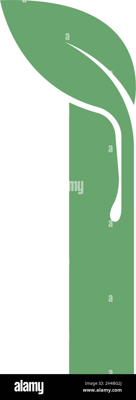 Letter I icon leaf design concept template vector Stock Vector Image ...