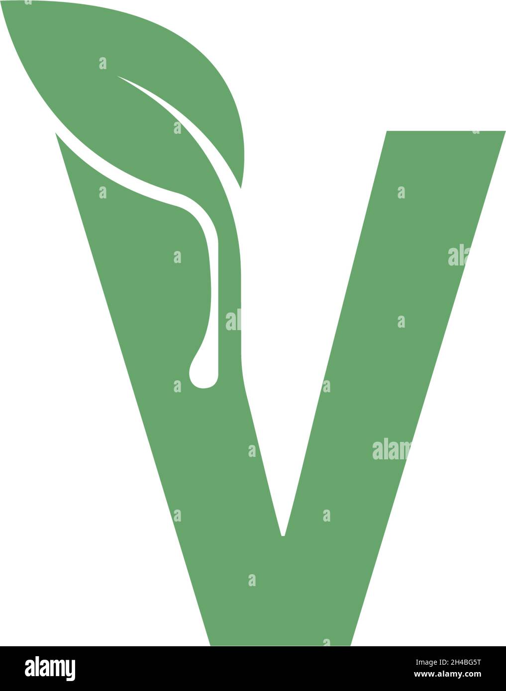 Letter V icon leaf design concept template vector Stock Vector Image ...