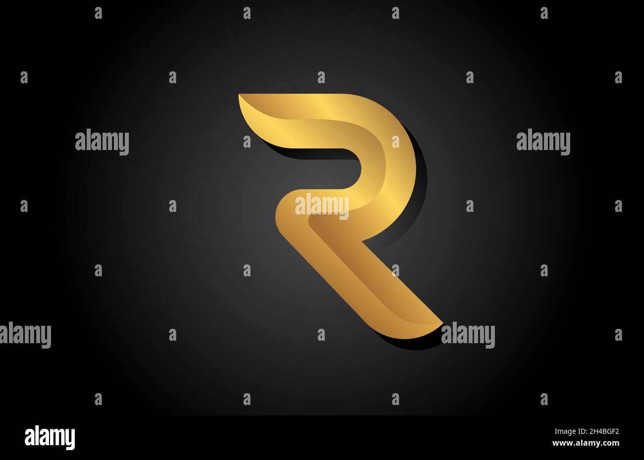gold golden R alphabet letter icon logo design. Company template for ...
