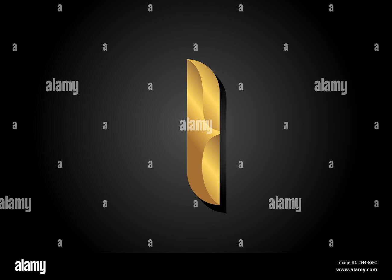 gold golden I alphabet letter icon logo design. Company template for ...