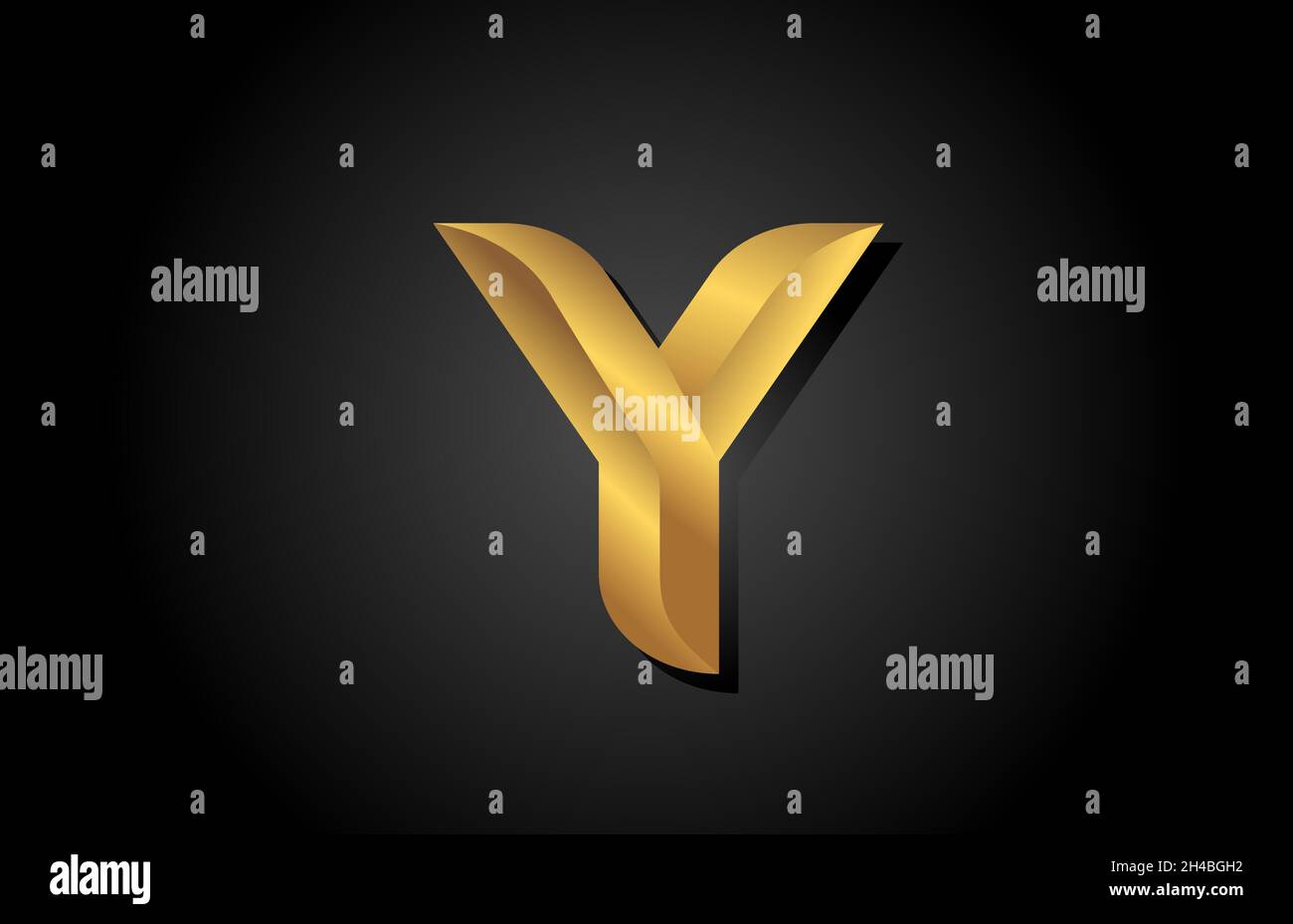 gold golden Y alphabet letter icon logo design. Company template for ...