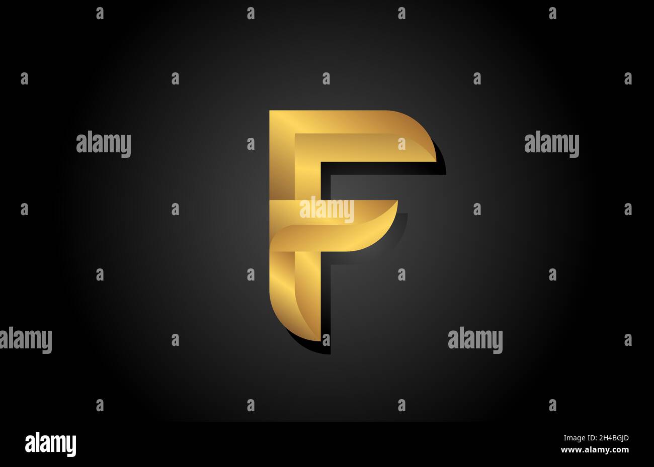 gold golden F alphabet letter icon logo design. Company template for ...