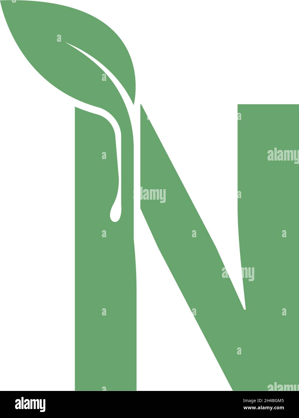 Letter N icon leaf design concept template vector Stock Vector Image ...