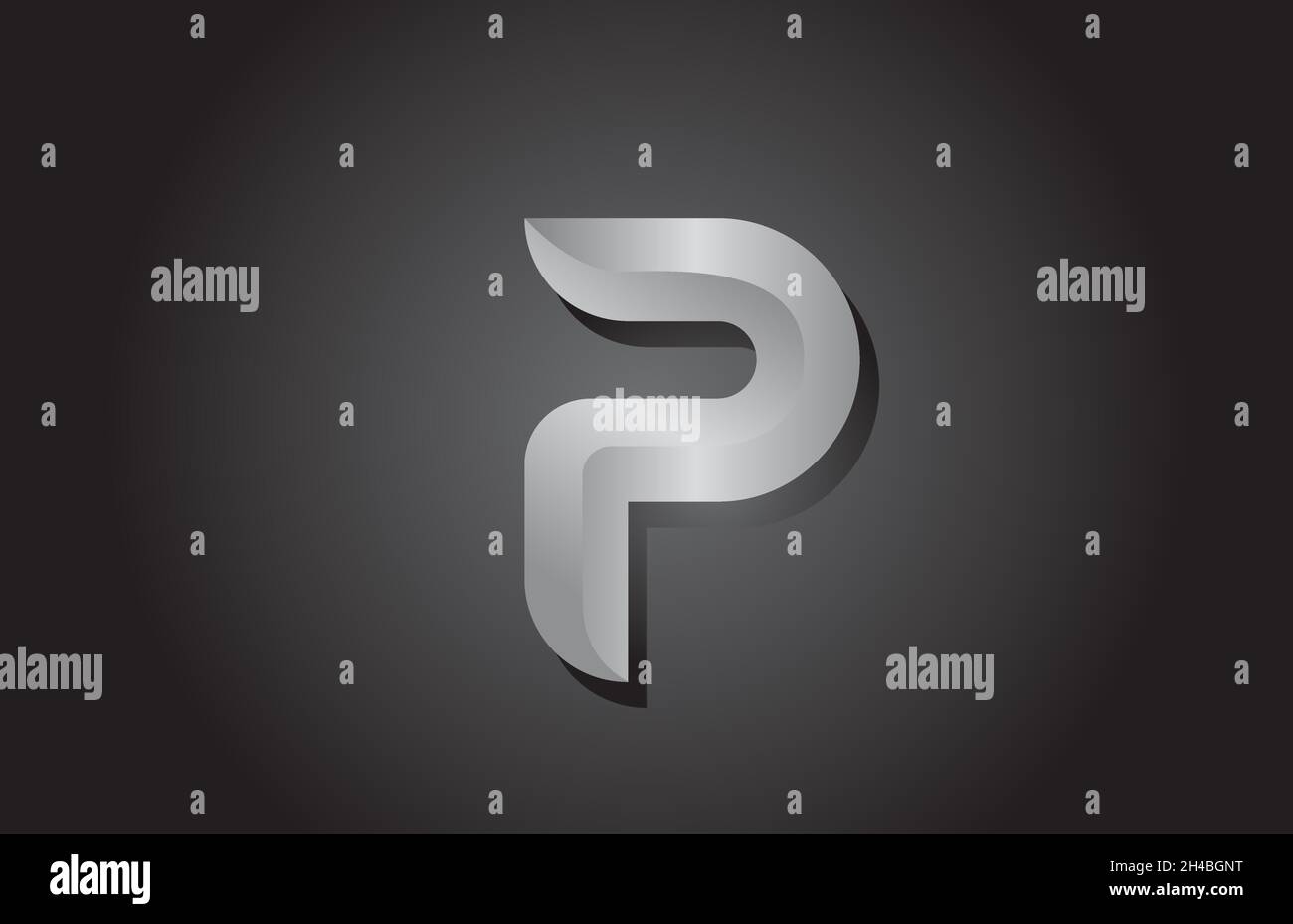 grey P alphabet letter icon logo design. Company template for business ...