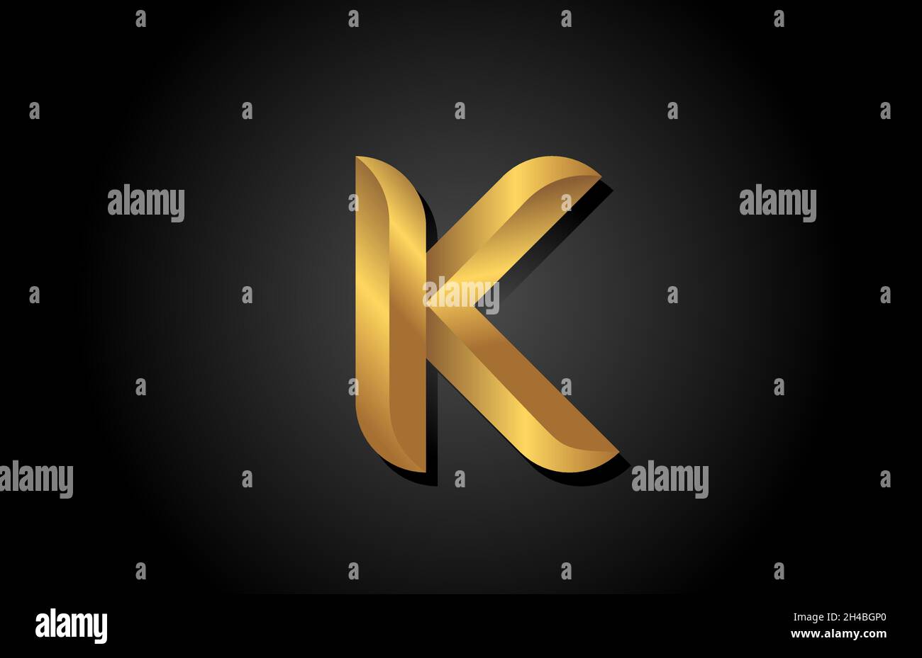 gold golden K alphabet letter icon logo design. Company template for ...