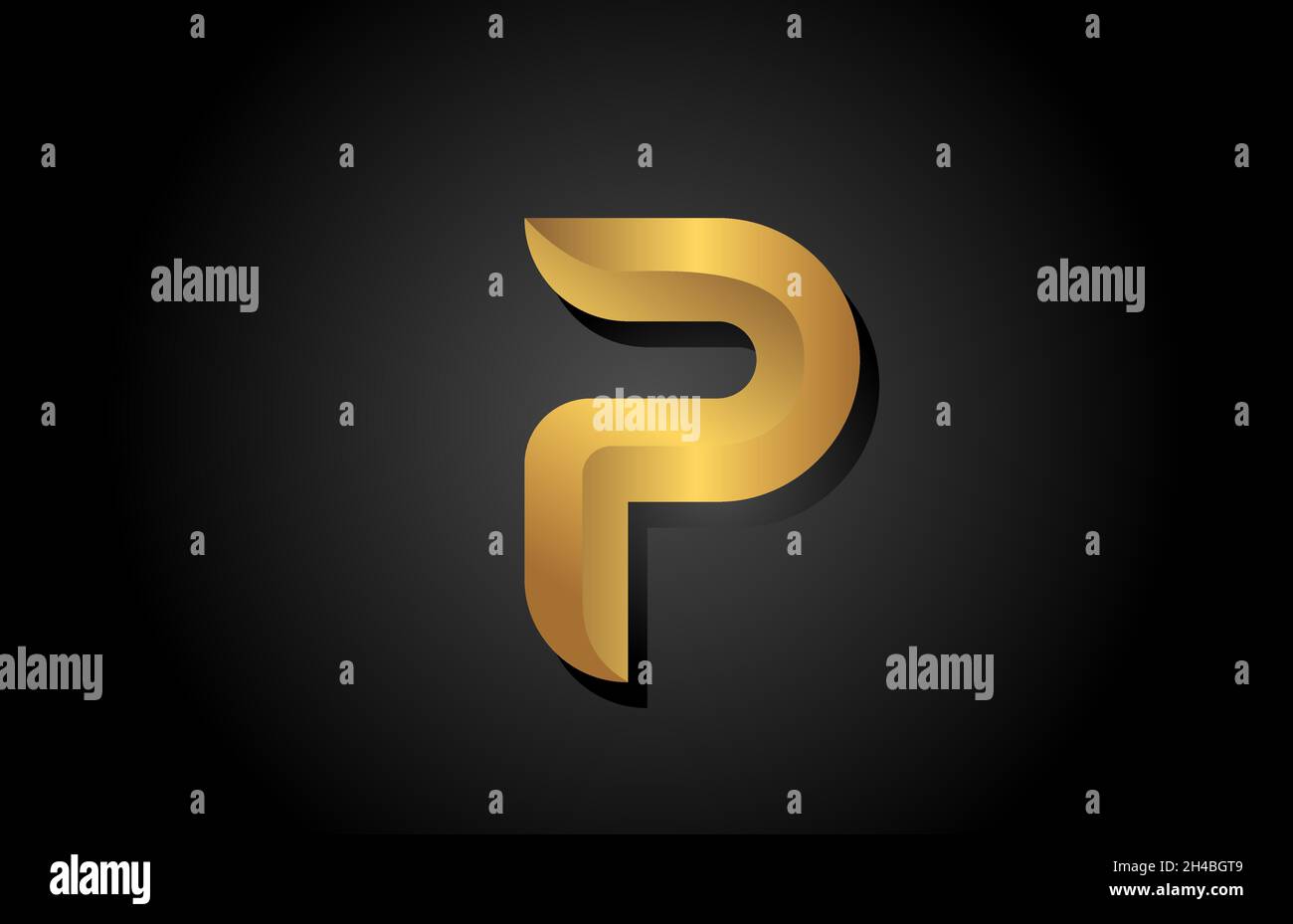 gold golden P alphabet letter icon logo design. Company template for ...