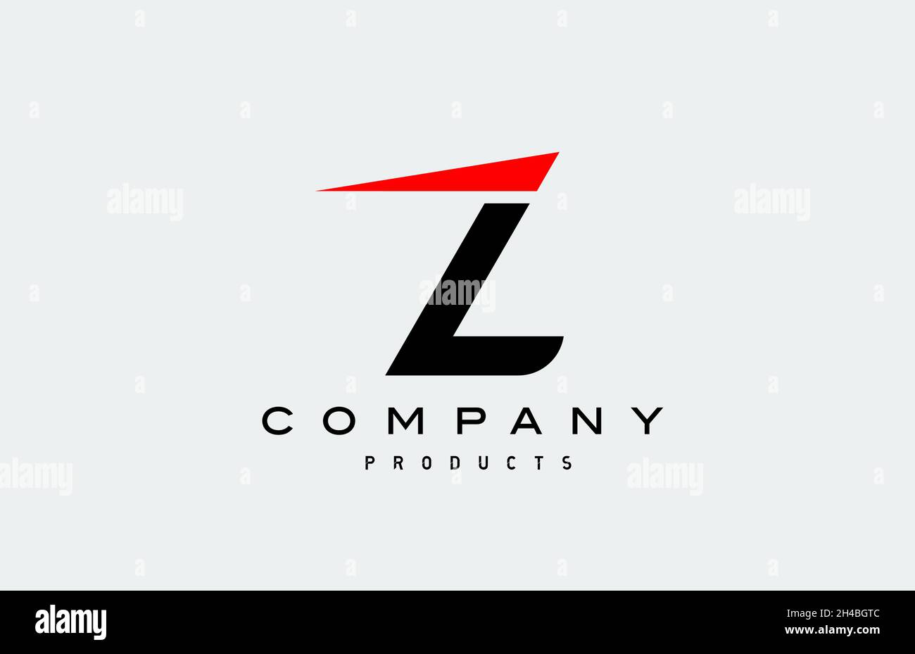 Z red alphabet letter logo icon with black colour. Creative design for ...