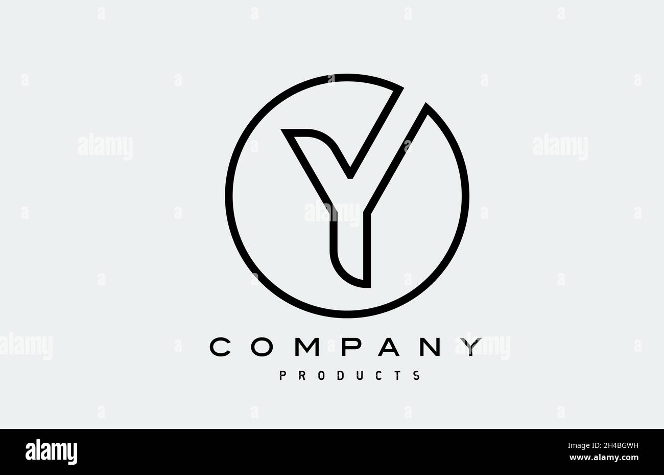 black line Y simple alphabet letter logo icon. Creative design template ...