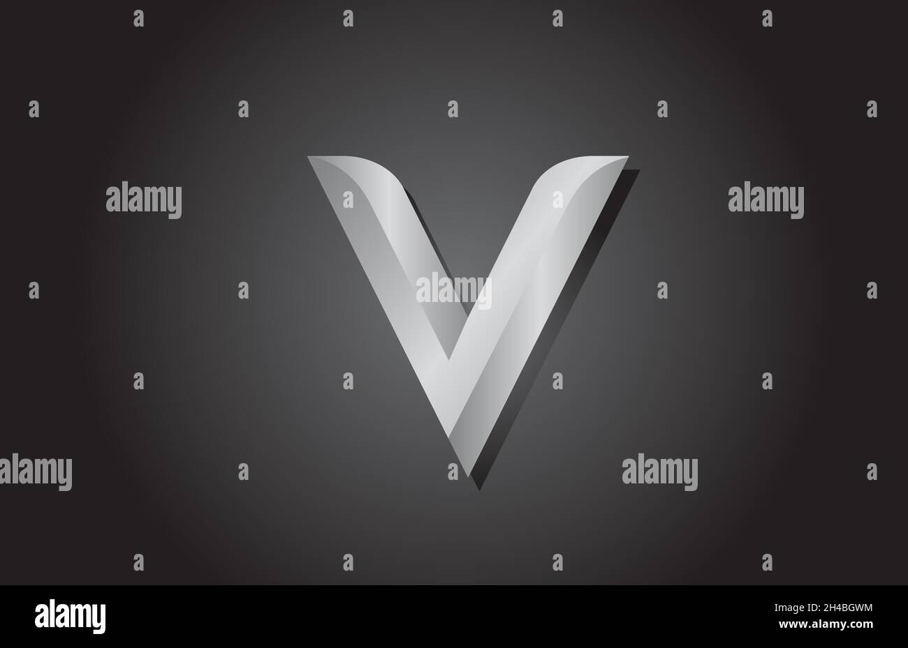 grey V alphabet letter icon logo design. Company template for business ...