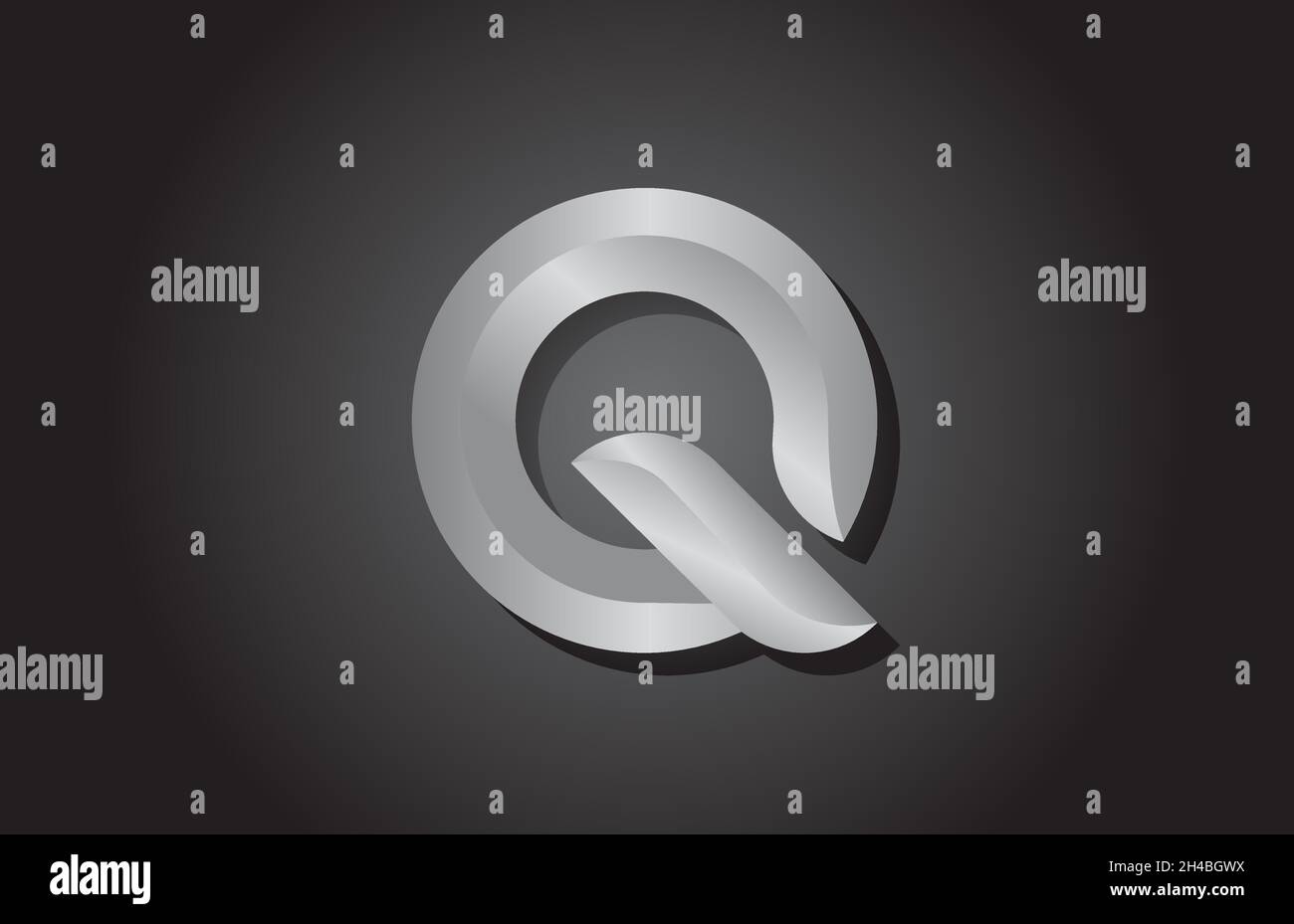 grey Q alphabet letter icon logo design. Company template for business ...