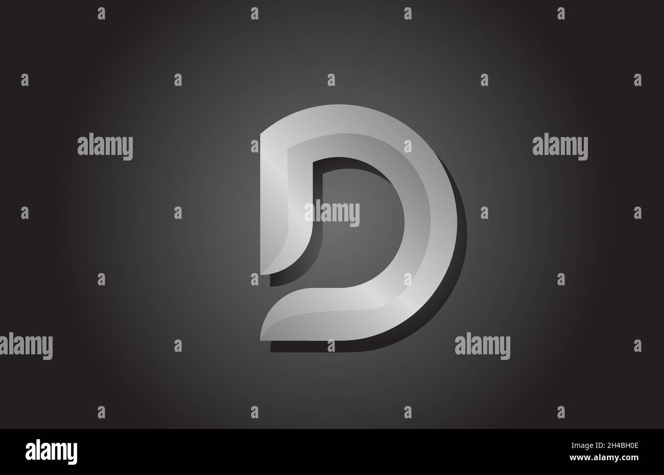 grey D alphabet letter icon logo design. Company template for business ...