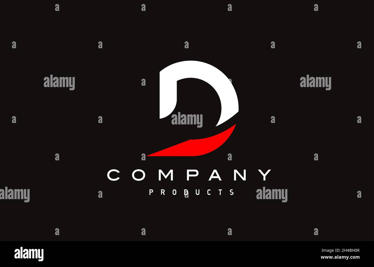 D red alphabet letter logo icon with black colour. Creative design for ...