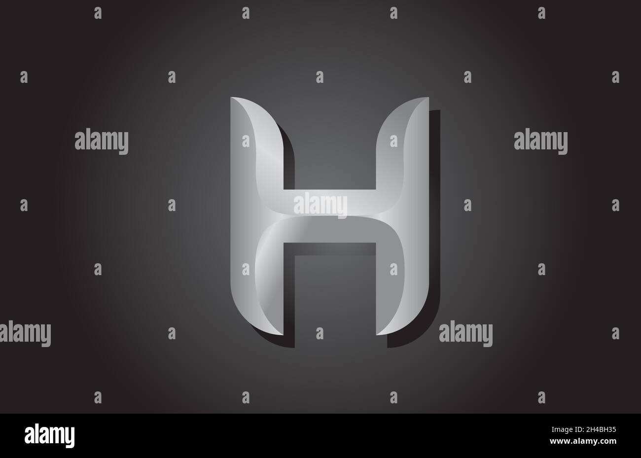 grey H alphabet letter icon logo design. Company template for business ...
