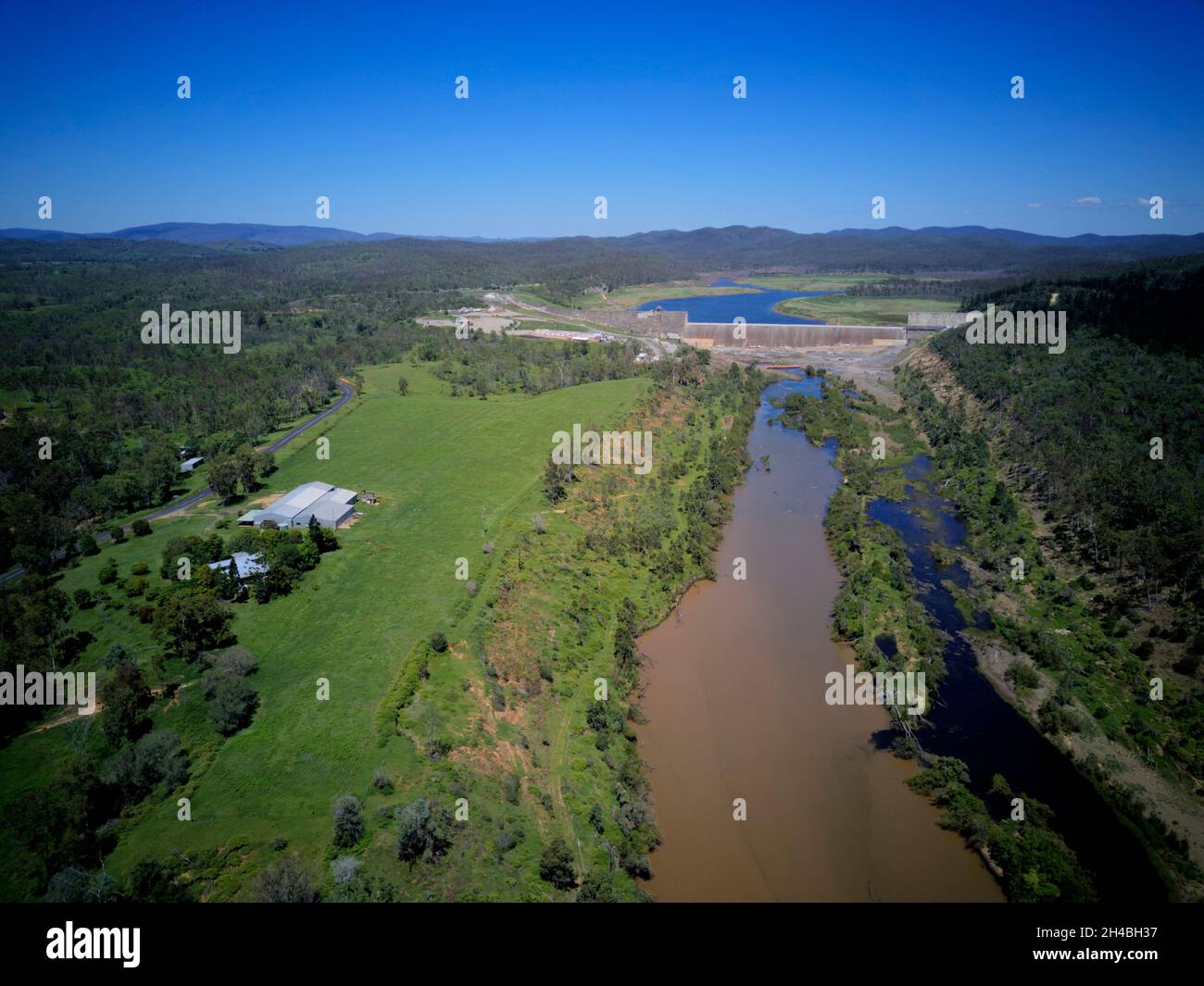 Aerial of Paradise Dam on the Burnett River Queensland Australia Stock ...